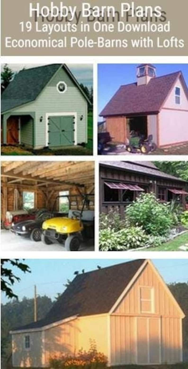 Hobby Barn Plans – 19 Layouts - Lofts- Pole-barn Construction (instant ...