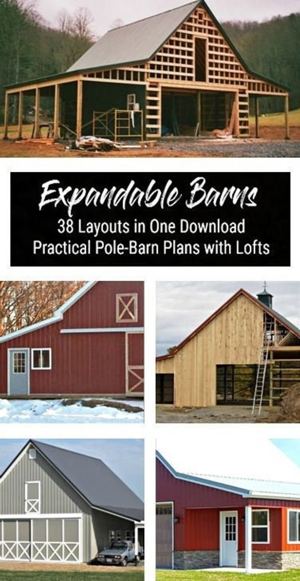 Expandable Barn Plans 38 Layouts Lofts Economical Pole-barn ...