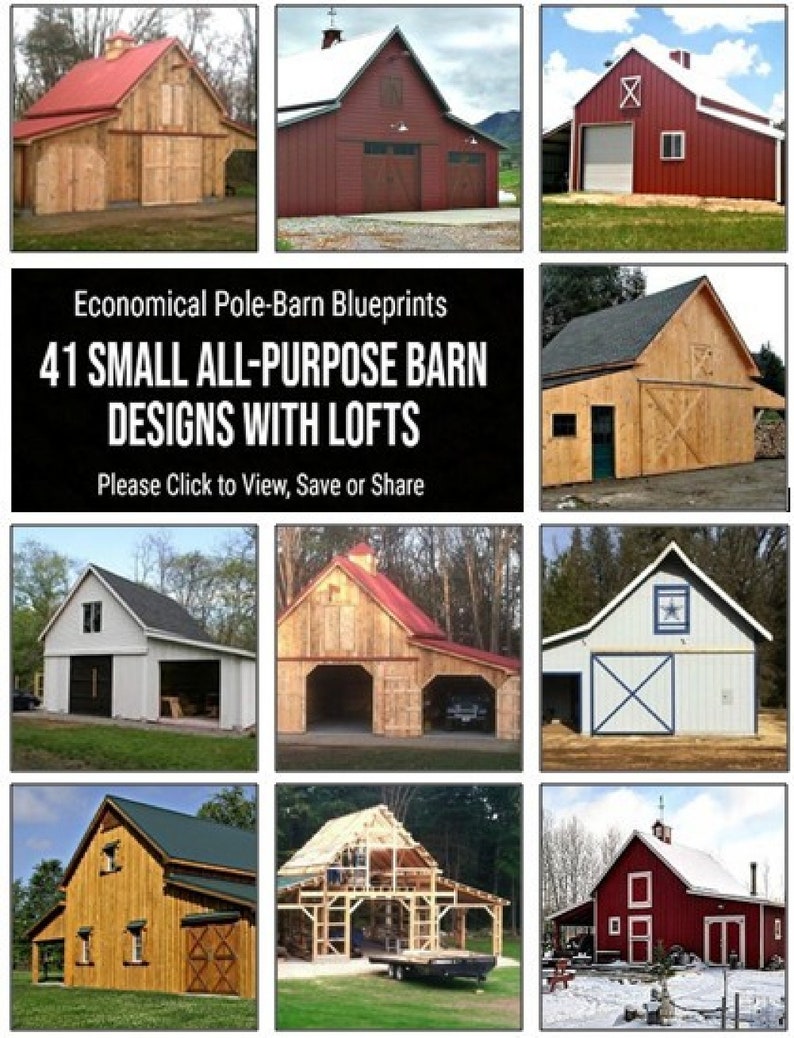 Small Barn Designs - 41 Layouts - Lofts - Complete Pole-barn Building ...