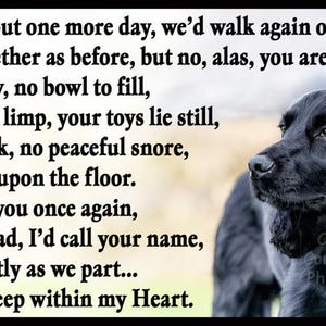 Cocker Sprocker Spaniel Dog Memorial Magnetic Sympathy Card - Etsy UK