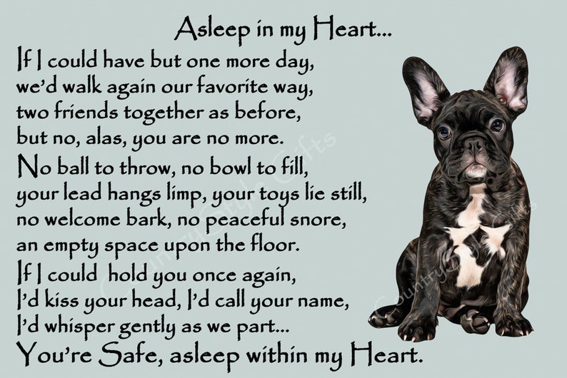 French Bulldog Frenchie Dog Pet Loss Memorial Rainbow Bridge - Etsy