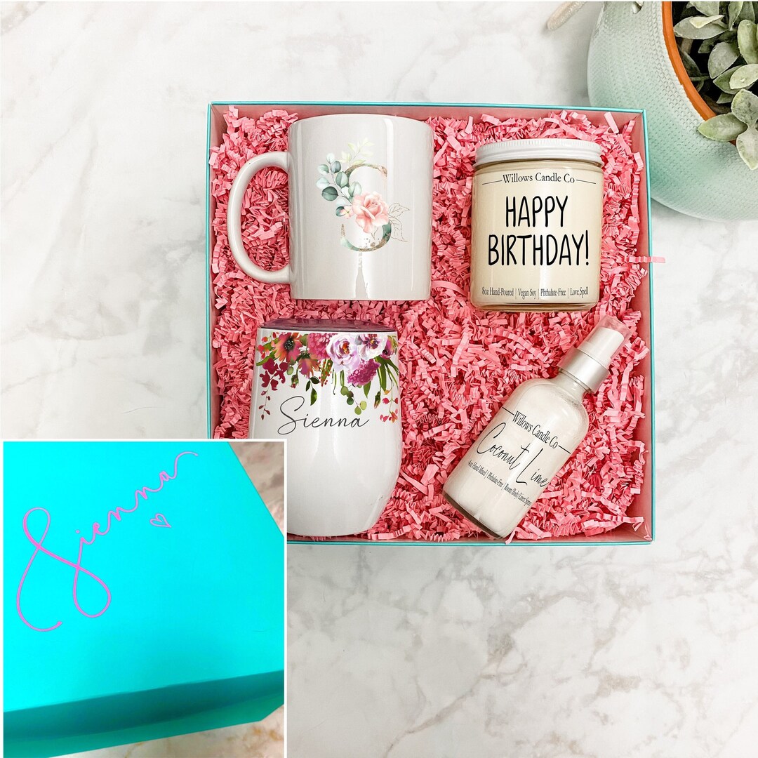 CUSTOM Birthday Gift Box Set, Happy Bday Personalized Present for Her ...