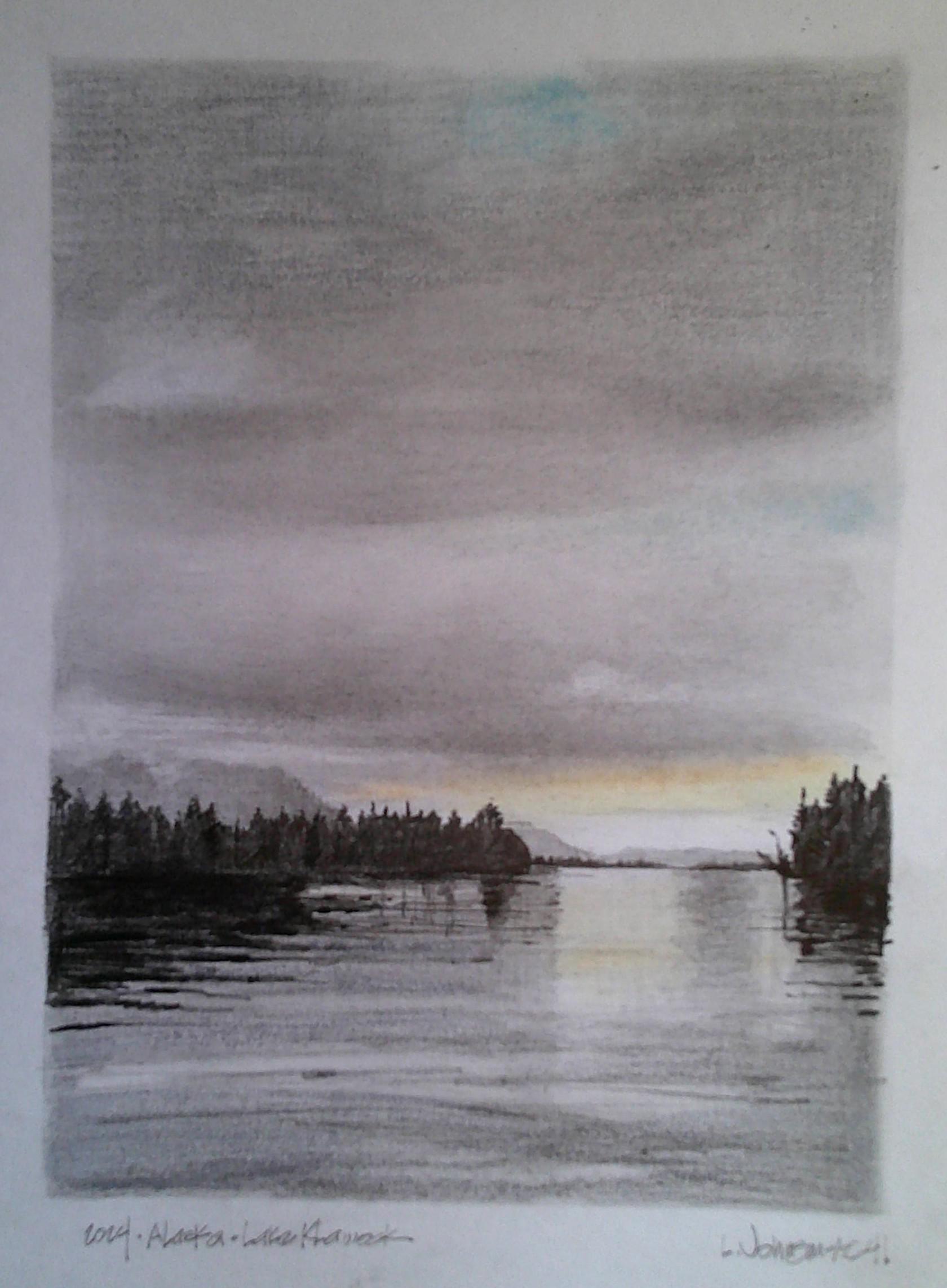 Original Pencil Drawing of Alaskan Landscape - Etsy