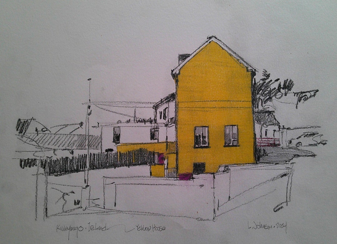 Original Drawing of Irish Townscape - Etsy