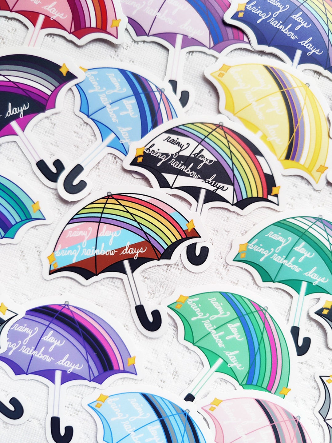 FINAL RESTOCK Rainbow Days Umbrellas | Pride Accessory | Vinyl Sticker ...