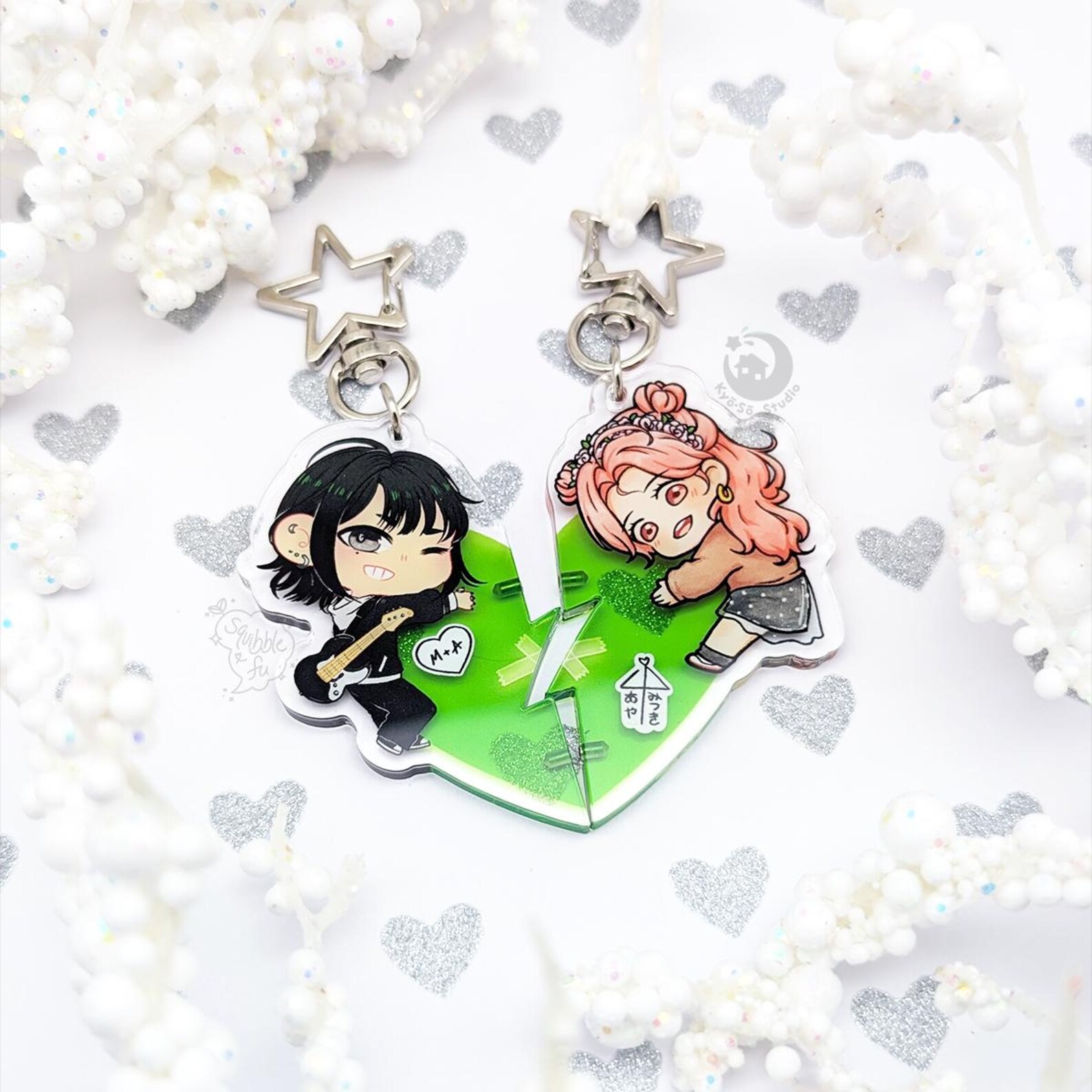 Mitsuaya Collab BFF Keychains | TGSWIIWAGAA Green Yuri GL Manga Girls ...