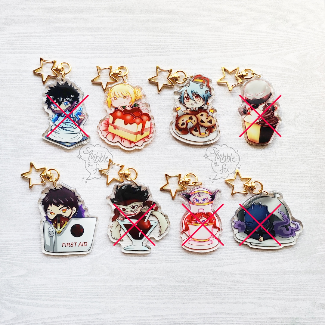 FINAL RESTOCK Bnha | Villains Cafe Charm Star Keychains | Double-sided ...