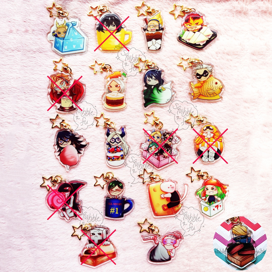 FINAL RESTOCK Bnha | Heroes Cafe Charm Star Keychains | Double-sided ...