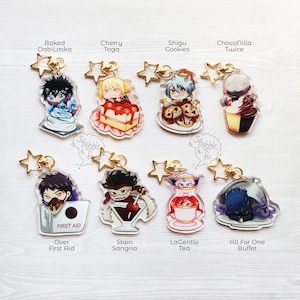 FINAL RESTOCK Bnha | Villains Cafe Charm Star Keychains | Double-sided ...
