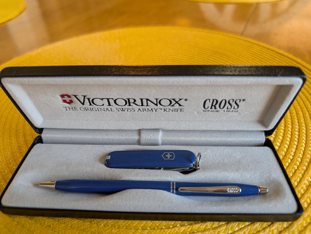 Swiss Army Knife Pen Set Cross Classic Victorinox . Blue Set - Etsy