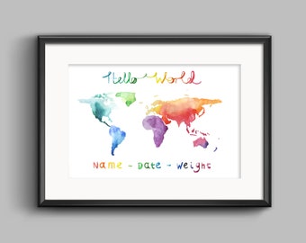 World map print | Etsy