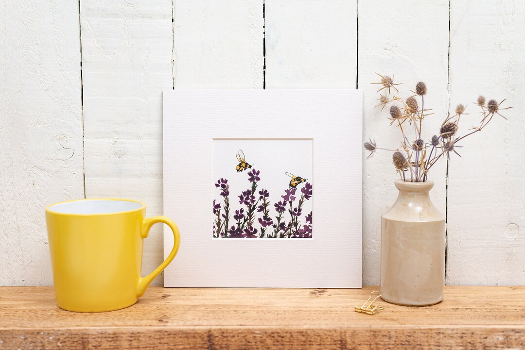 Heather & Honey Watercolour Art Print - Etsy