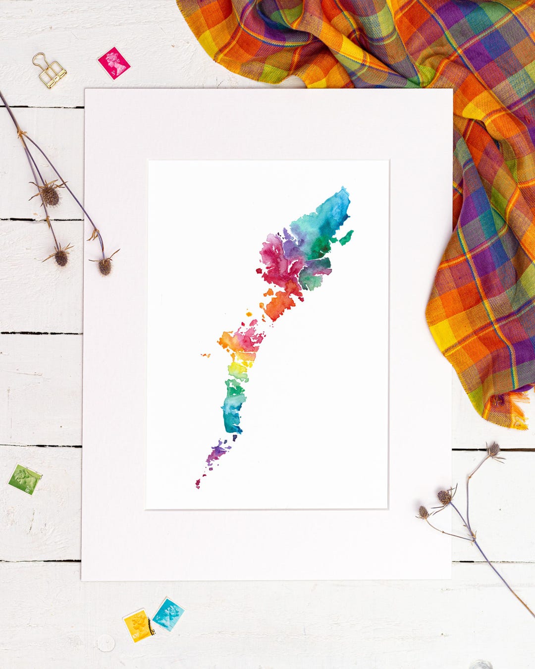 Outer Hebrides Watercolour Map Print - Etsy UK