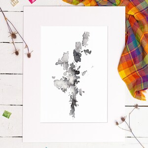 Shetland Watercolour Map Print - 5 Colours - Etsy UK