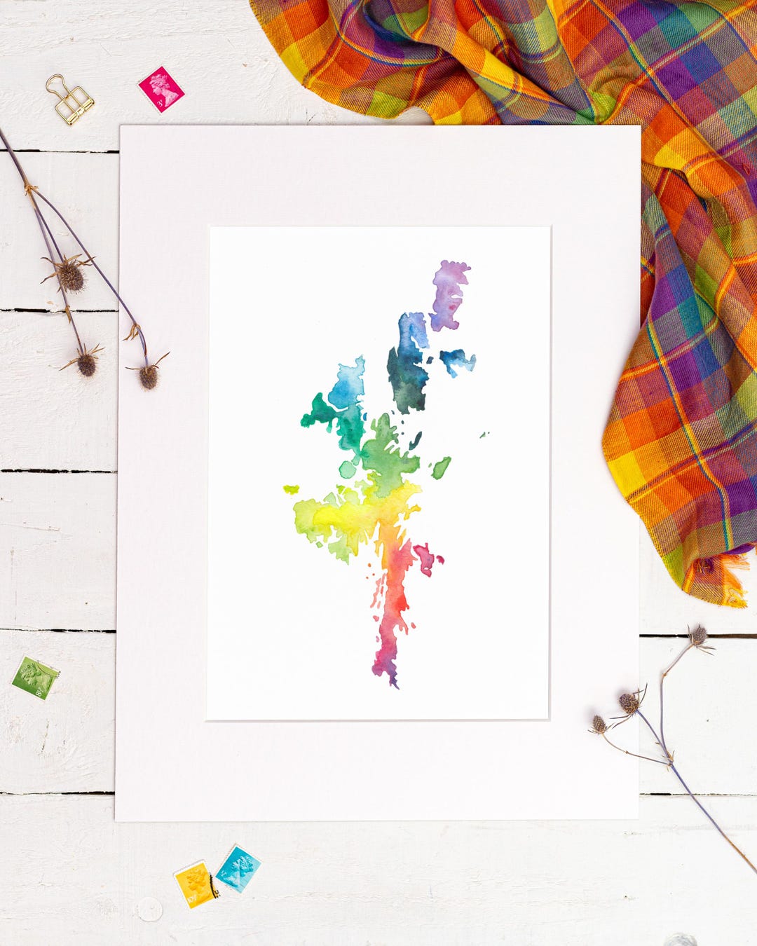 Shetland Watercolour Map Print - 5 Colours - Etsy UK