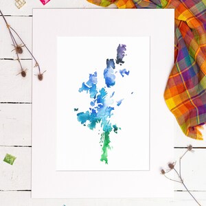 Shetland Watercolour Map Print - 5 Colours - Etsy UK