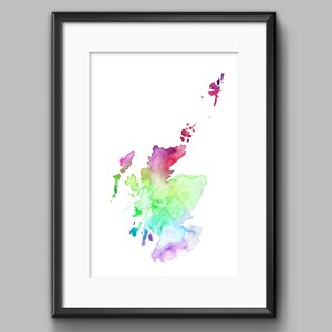 Scotland Watercolour Map Print - 2 Colours - Etsy