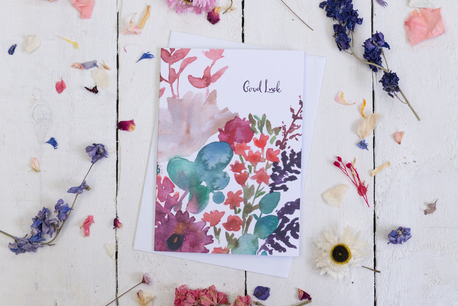 Good Luck Floral Greetings Card - Etsy