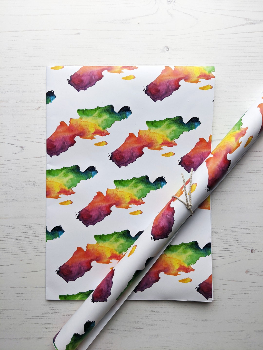 Bute Watercolour Map - Gift Wrap Set - Etsy