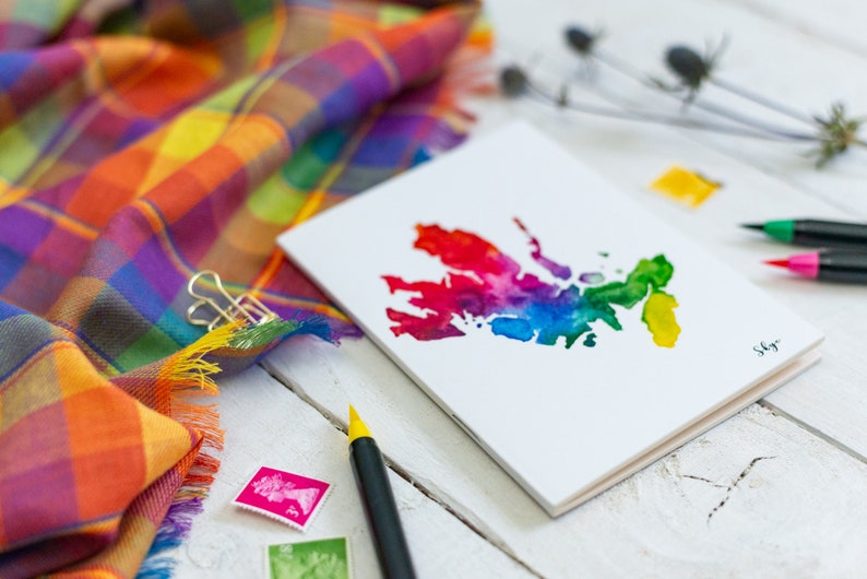 Isle of Skye Scotland Watercolour Map A6 Notebook Scottish - Etsy