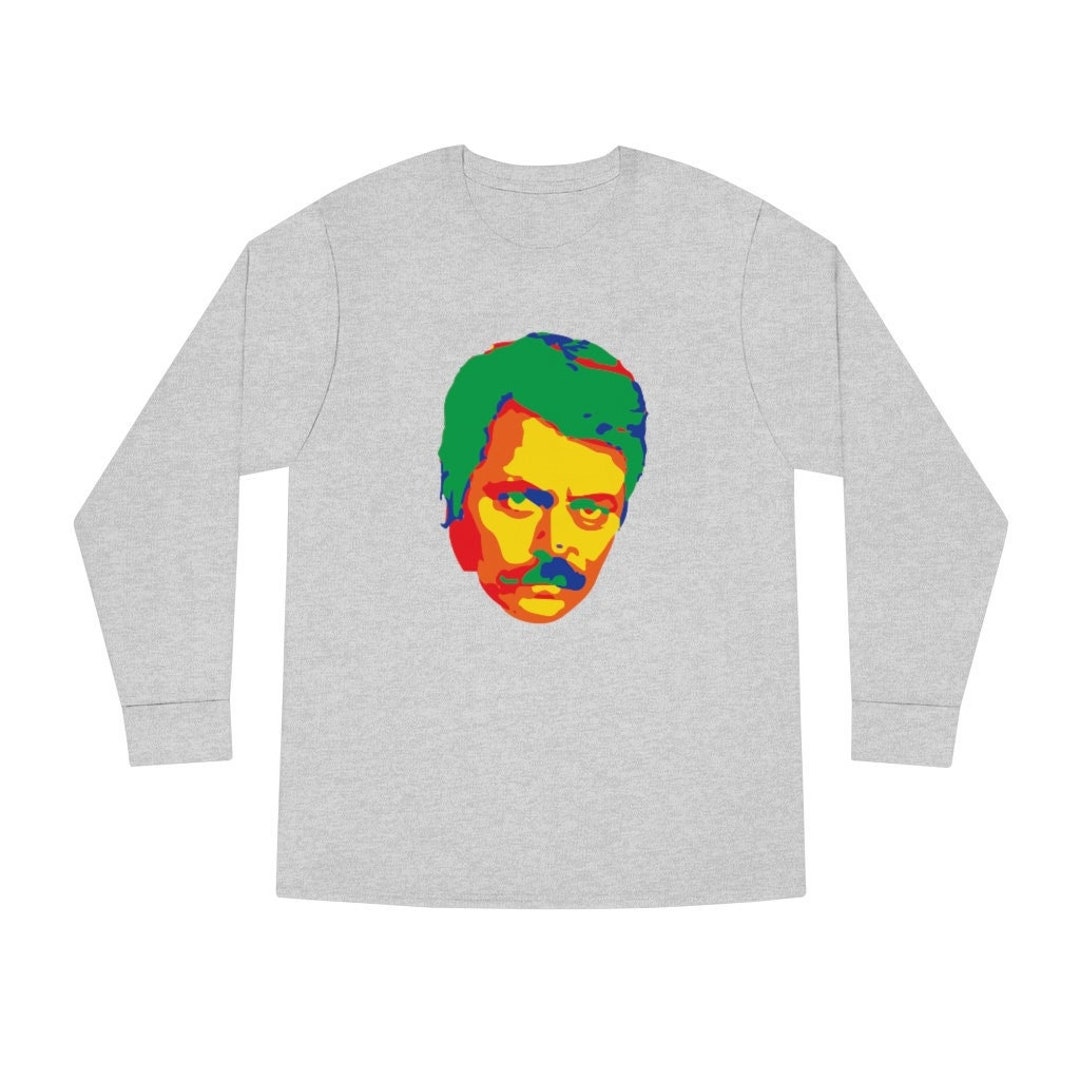 RON SWANSON - Parks & Rec - Long Sleeve Crewneck Tee - Etsy