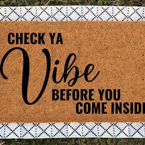 Check Ya Energy Doormat / Welcome Door Mat / Funny Door Mat / - Etsy