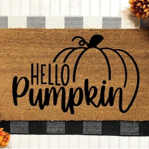 Hello Pumpkin, Hello Pumpkin Doormat, Pumpkin Doormat, Doormat, Fall ...