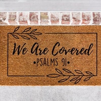 We Are Covered Door Hanger| Scripture Door Sign | Bible Verse Home ...