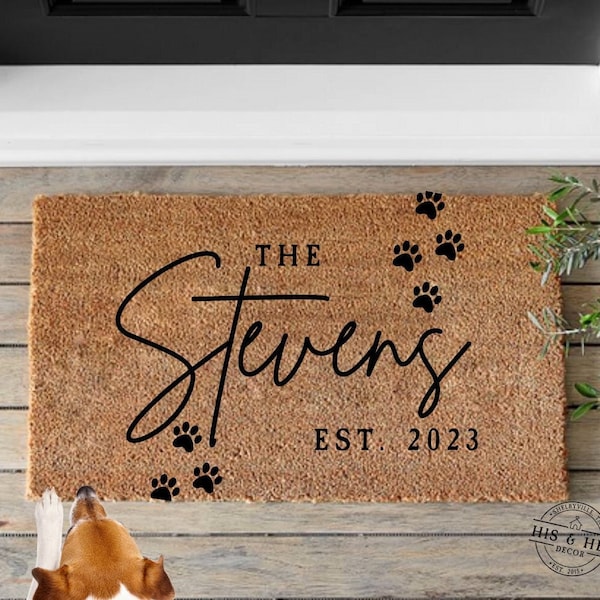 Welcome Mat Dog - Etsy