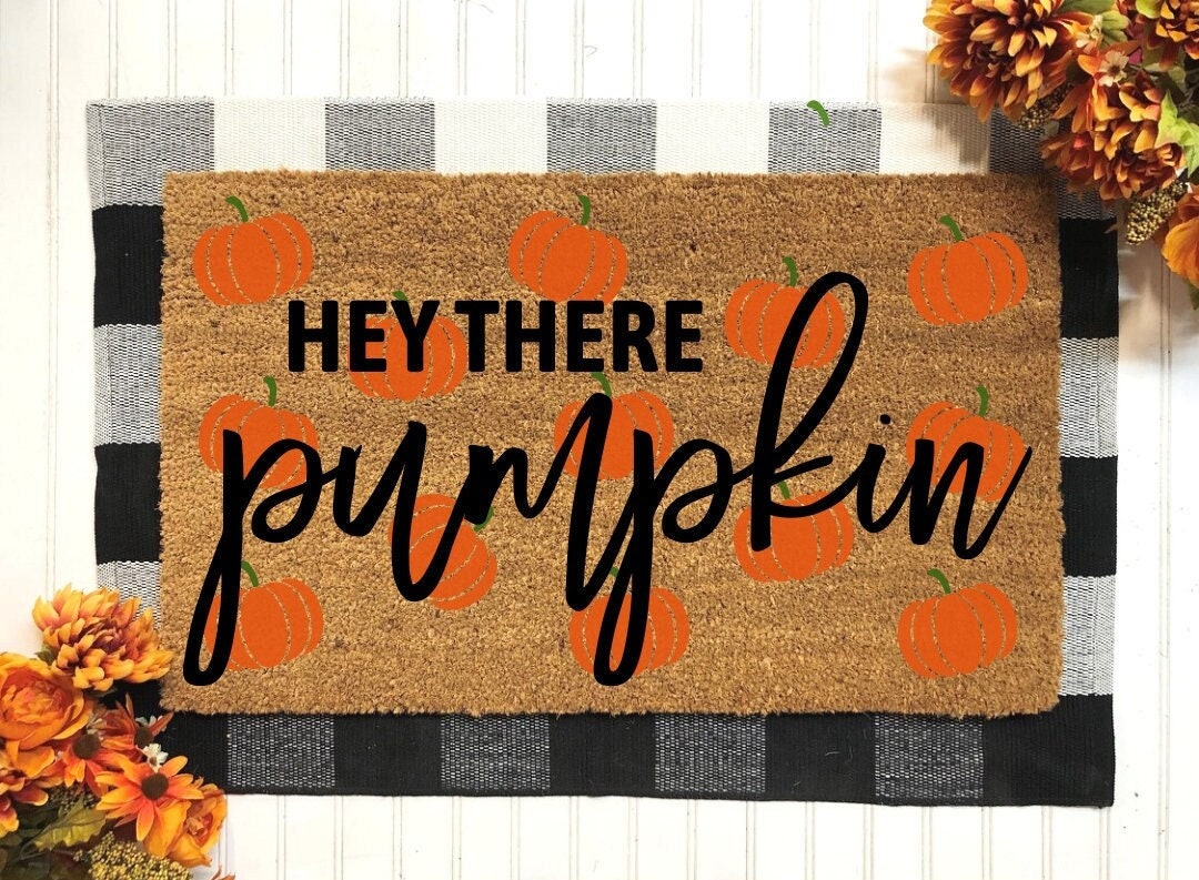 Hey There Pumpkin Door Mat | Pumpkin Welcome Mat | Fall Doormat | Fall ...