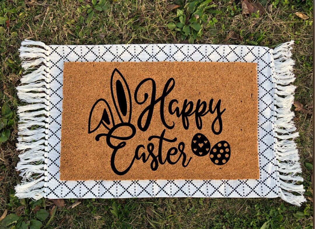 Happy Easter Eggs Doormat Easter Door Mat Happy Easter Doormat Easter ...