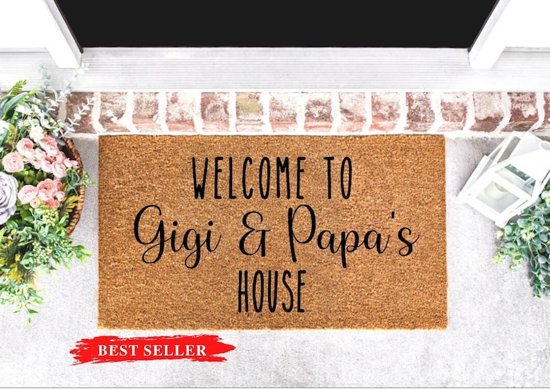 Welcome to Gigi and Papa's House Doormat Grandparents - Etsy
