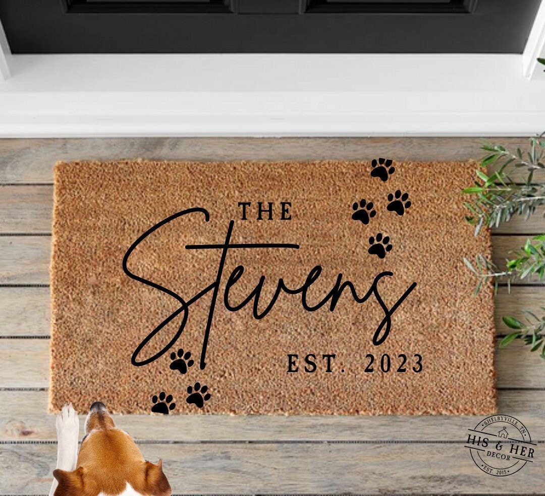 Dog Custom Doormat | Welcome Mat | Pet Lover Gifts | Housewarming Gift ...