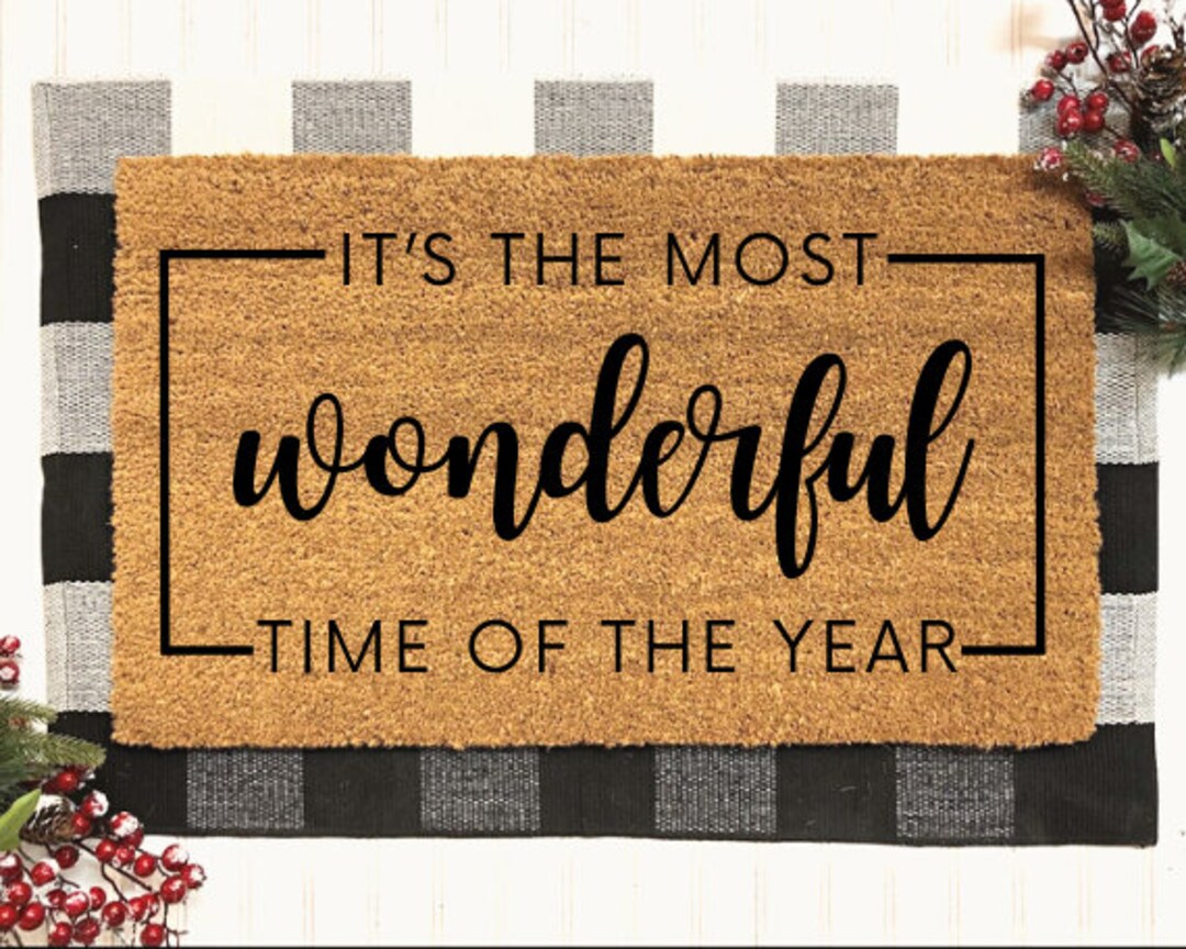 It's the Most Wonderful Time of the Year Doormat | Christmas Door Mat ...