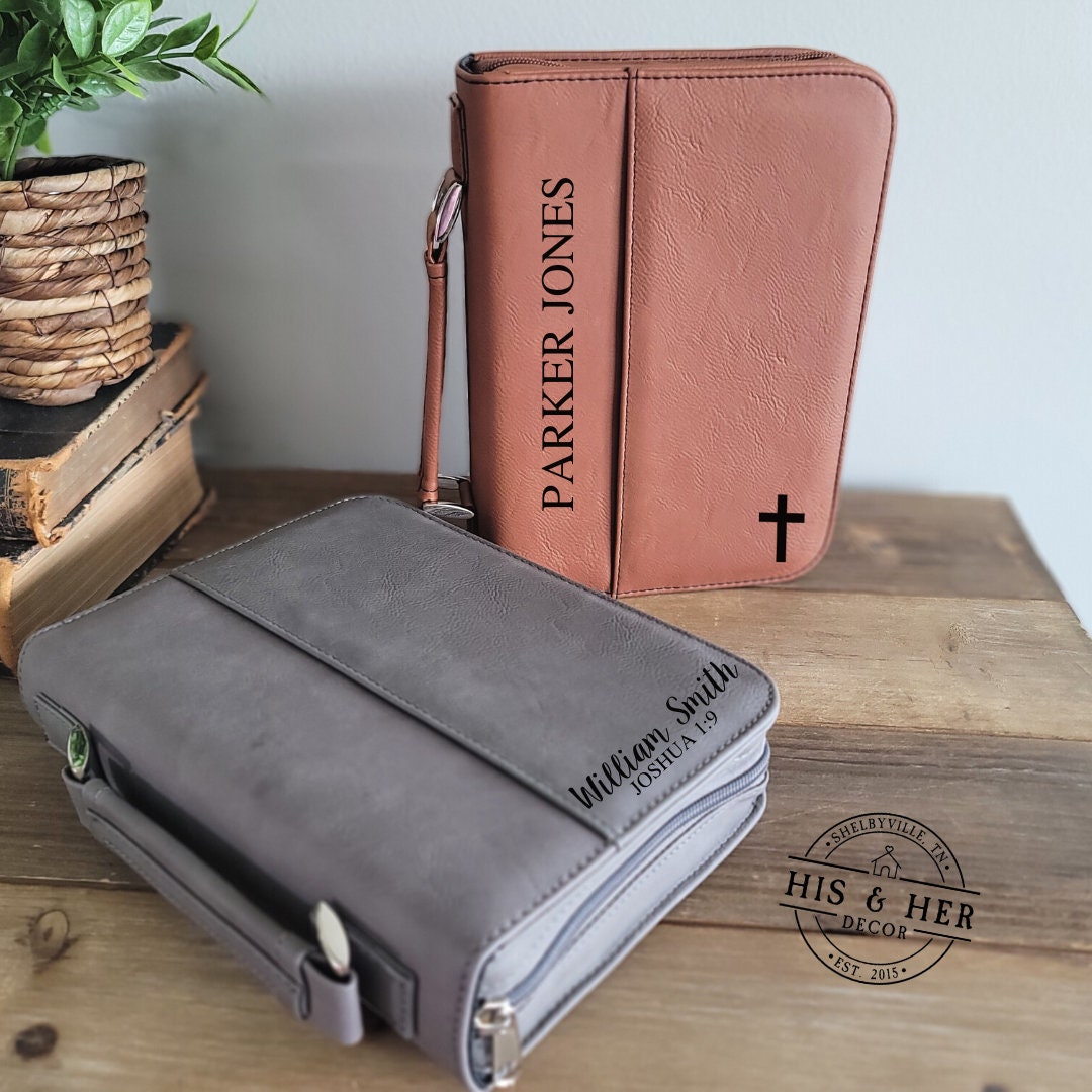 Personalized Leather Bible Cover Baptism Gift Custom Bible - Etsy