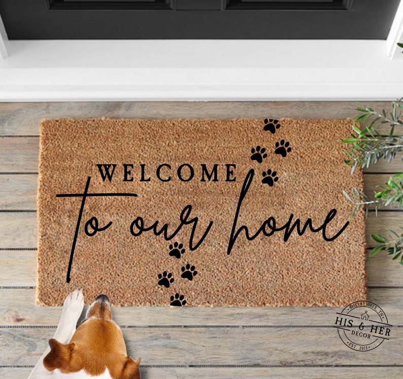 Dog Paws Dog Paws Doormat Welcome to Our Home Dog Gifts - Etsy