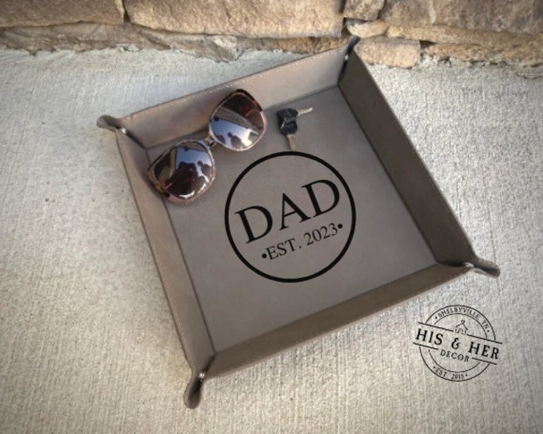 Custom Father's Day Gift | Leather Catch All Tray | Engraved Gifts for ...
