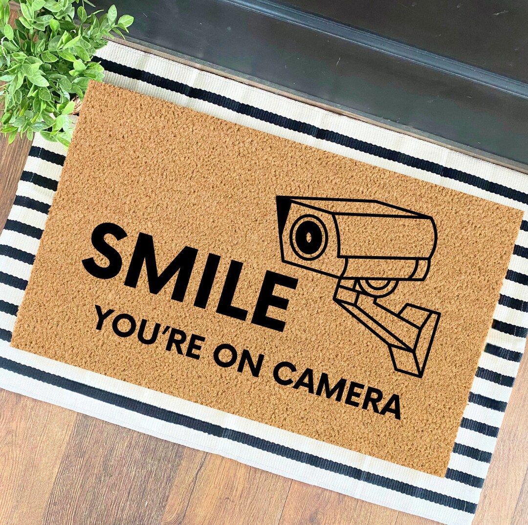 Smile You're on Camera | Funny Doormat | Housewarming Gift | Welcome ...