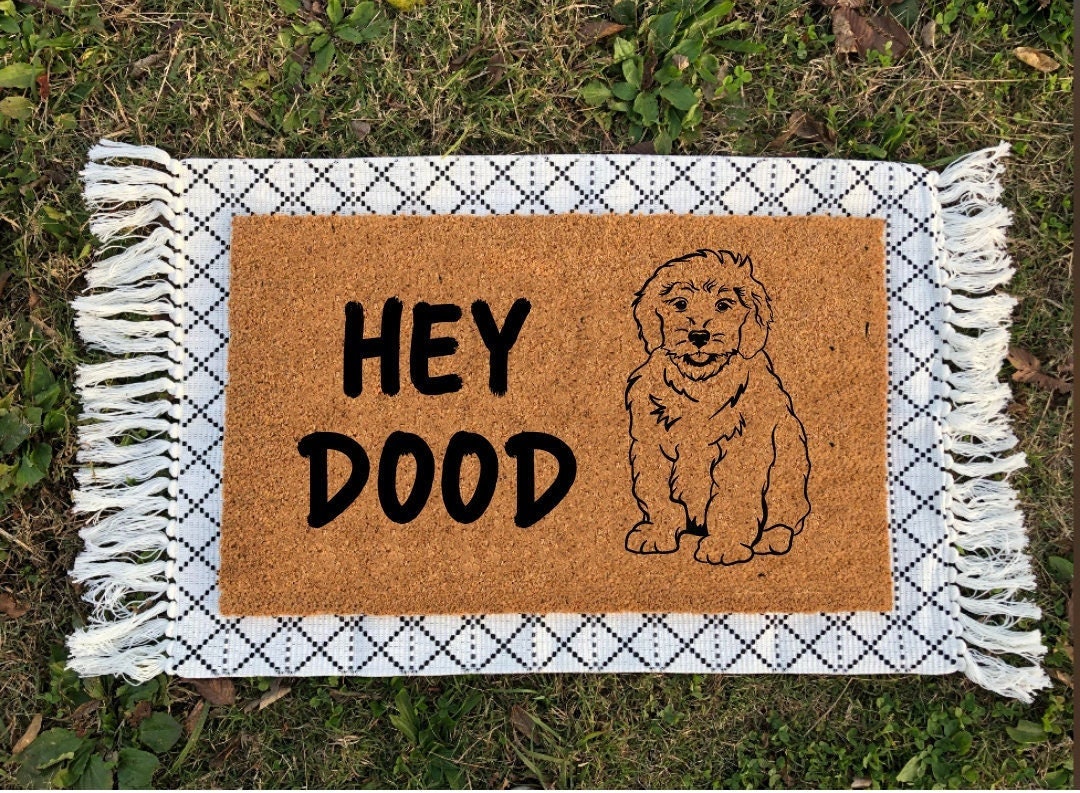 Goldendoodle Dog Doormat Hey Dood Dog Doormat Pet Door Mat Welcome Mat ...