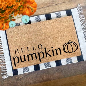Cute Pumpkin Door Mat, Welcome Pumpkin Door Mat, Welcome Mat, Pumpkins ...
