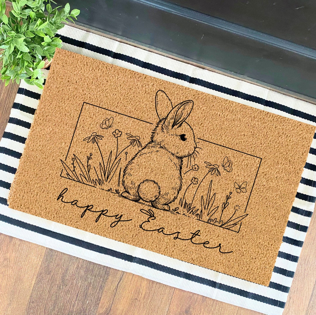 Happy Easter Doormat, Easter Doormat, Door Mat, Home Decor, Spring ...