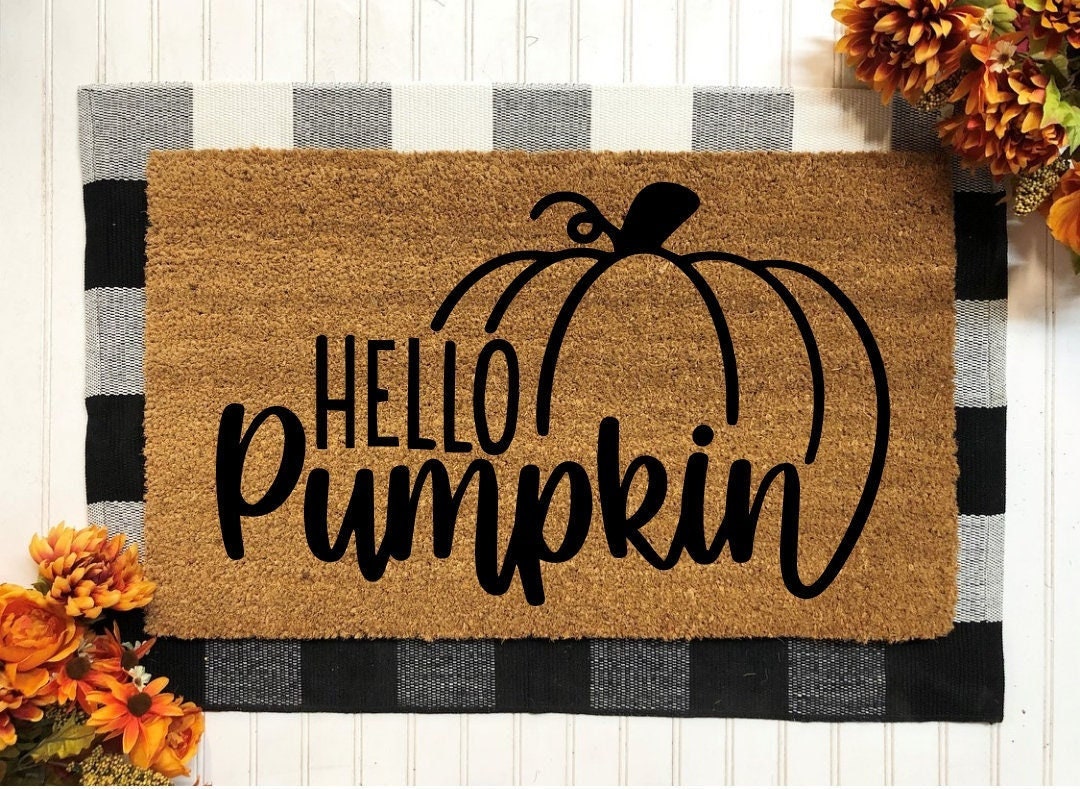 Hello Pumpkin, Hello Pumpkin Doormat, Pumpkin Doormat, Doormat, Fall ...