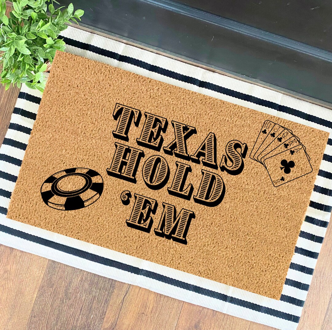 Texas Hold Em Doormat | Poker Decor | Outdoor Porch Decor | Welcome ...