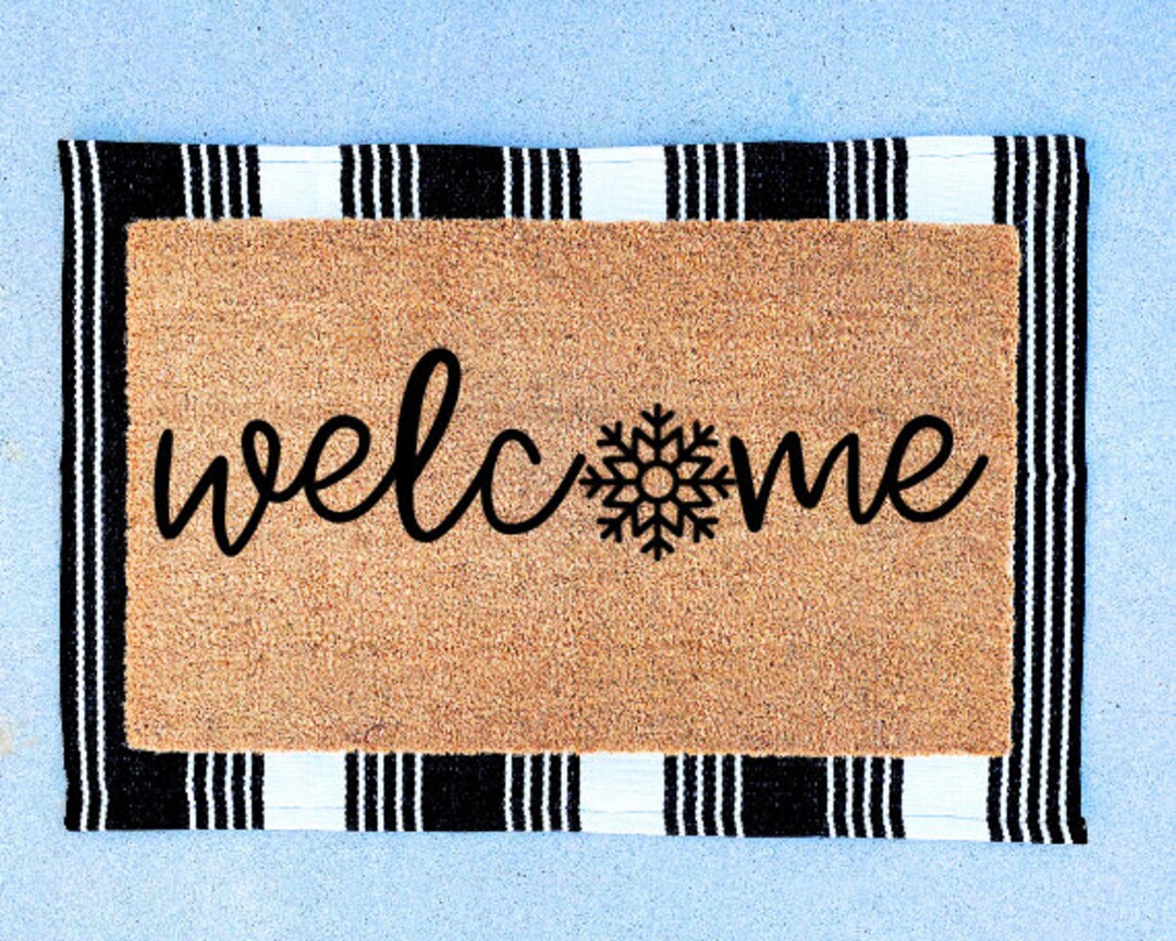 Welcome Snowflake Winter Doormat | Snowflake Doormat | Welcome Mat ...