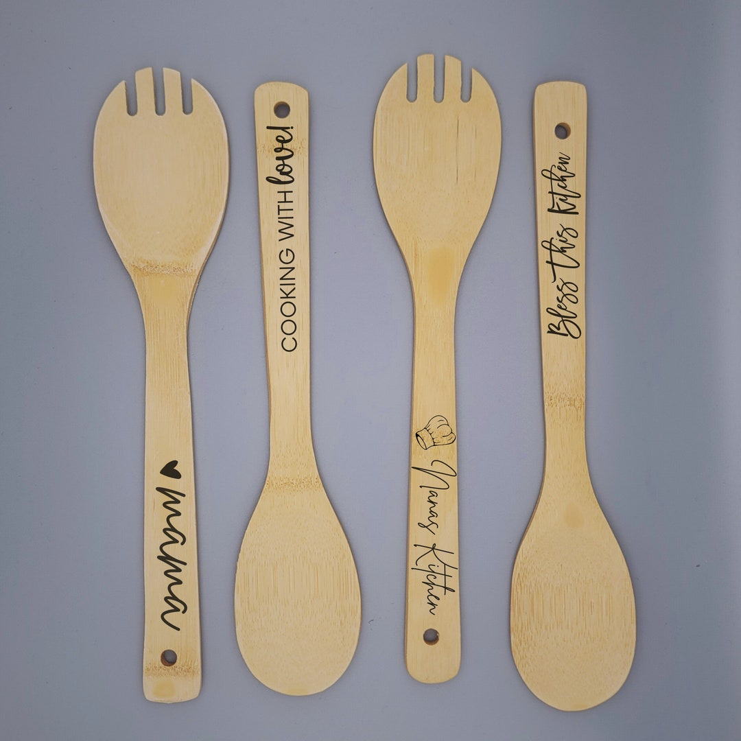 Custom Wooden Salad Spoons Wooden Spoons Engraved Spoons Choose Your ...