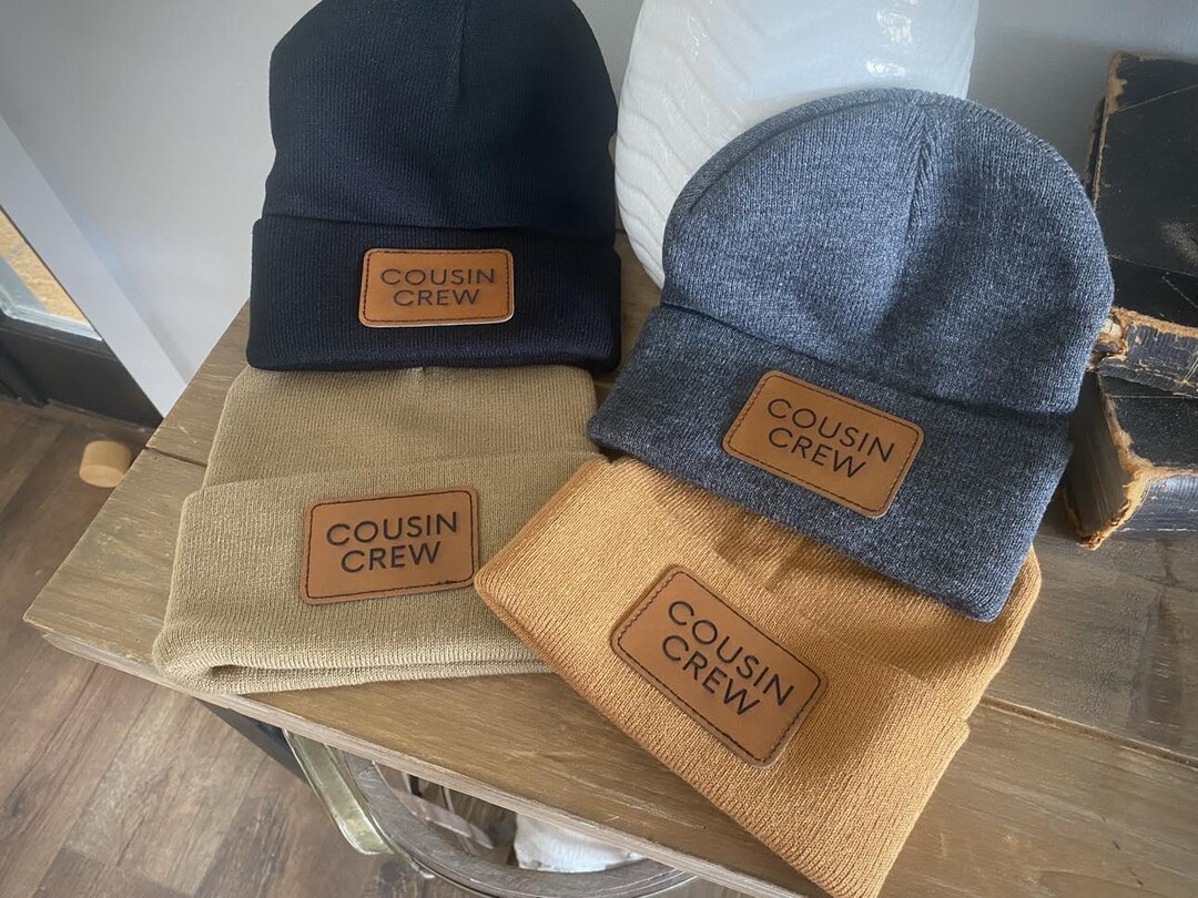 Family Leather Patch Beanies | Custom Leather Patch Beanies | Friend ...