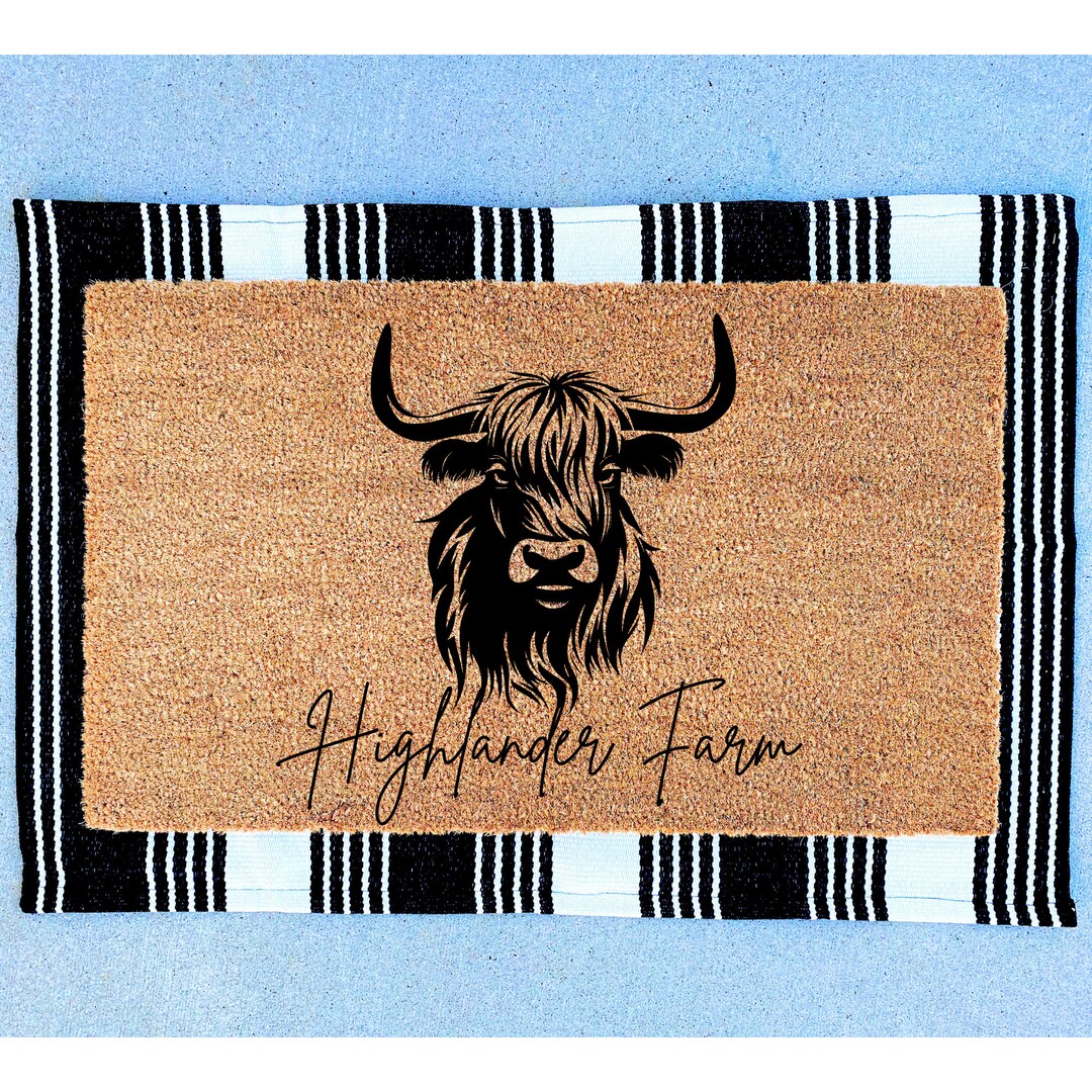 Highlander Farm Welcome Mat | Highlanders | Highlander Lovers | Cattle ...