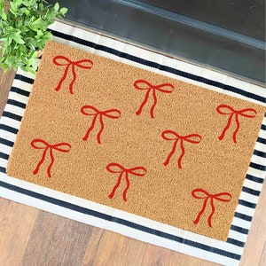Bow Print Doormat | Bows | Pink Bows | Gift for Her | Welcome Mat ...
