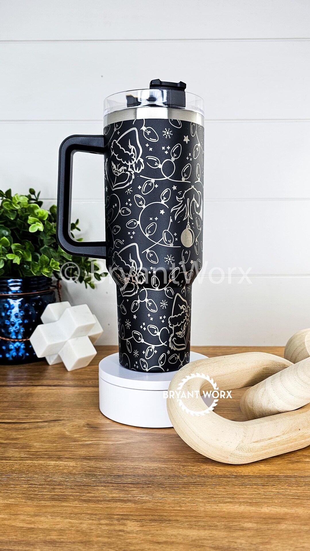 Mean One Engraved 40oz Tumbler With Handle Custom Engraved Christmas ...