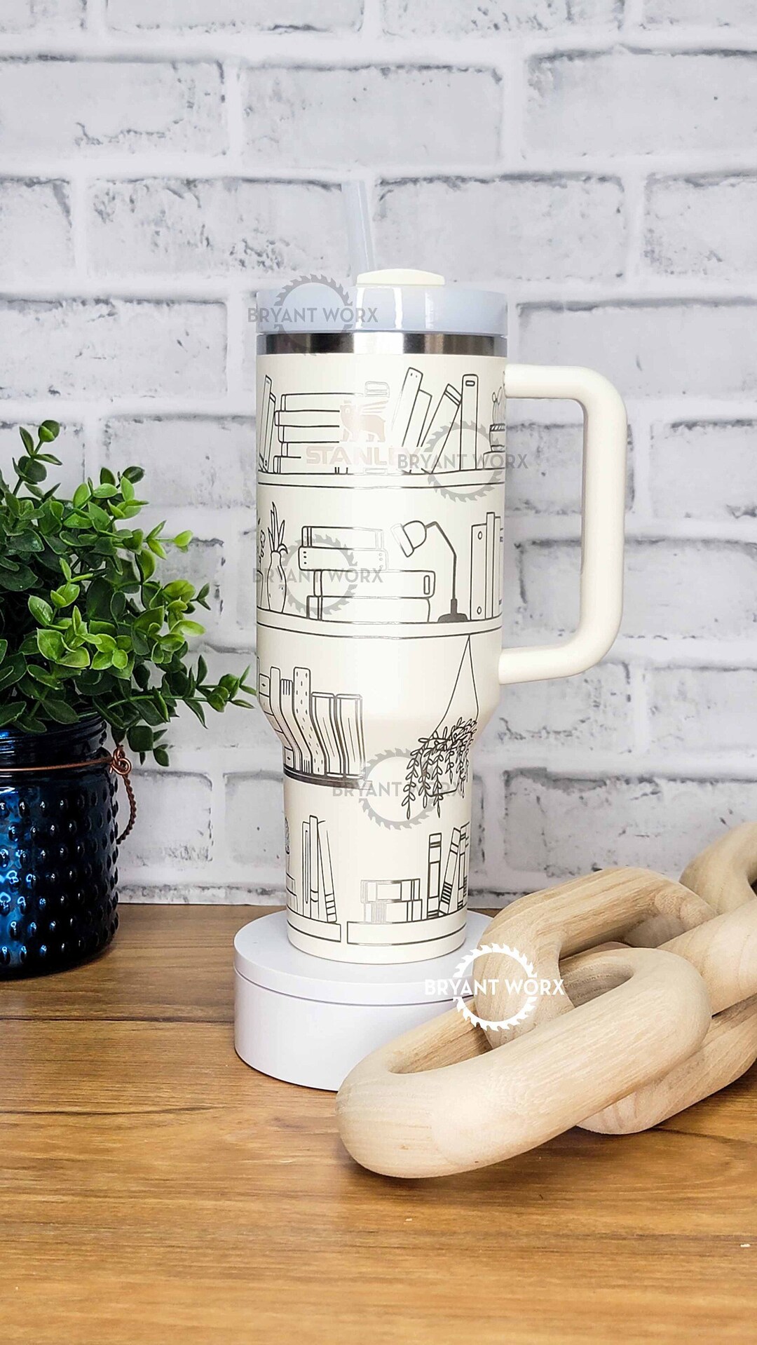 STANLEY TBR Bookshelf Full Wrap Engraved 40oz STANLEY With Handle ...